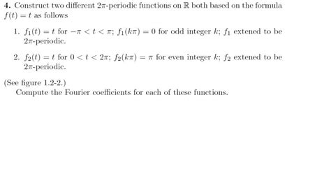 Solved 4 Construct Two Different 2π Periodic Functions On R