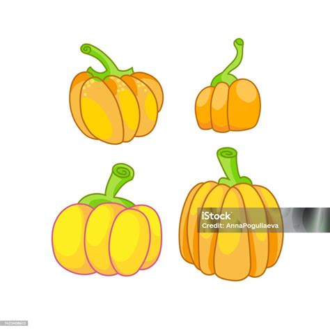 할로윈 일러스트레이션 손 그리기 낙서 호박의 벡터 세트 익은 육즙이 많은 호박 할로윈 캐릭터 즐거운 할로윈 보내세요 10월에 대한 스톡 벡터 아트 및 기타 이미지 Istock