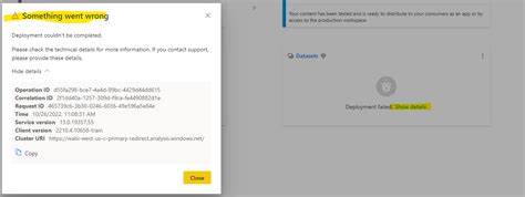 Error When Pushing Dataset To Next Stage In Pipeli Microsoft Fabric Community