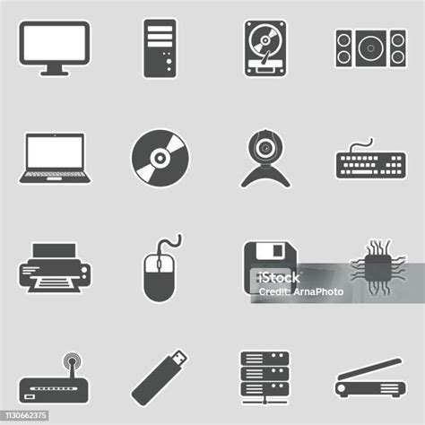 컴퓨터 하드웨어 아이콘입니다 스티커 디자인입니다 벡터 일러스트입니다 아이콘에 대한 스톡 벡터 아트 및 기타 이미지 아이콘 외장형 하드 드라이브 0명 Istock