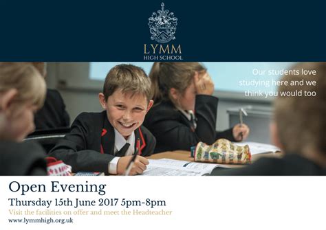 Open Evening Ad June 2017 Lymm High School