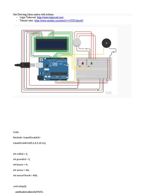 Login Tinkercad Tutorial Video Gas Detecting Alarm System With