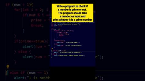 Miss Aqsa Yaqoob On Linkedin Javascript Prime Number Program Primenumber Javascript Shorts