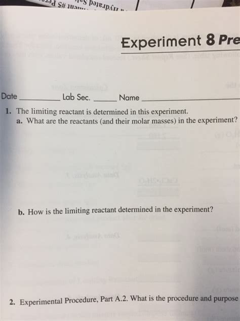 The Limiting Reactant Is Determined In This Chegg
