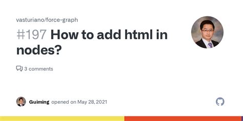 how to add html in nodes · issue 197 · vasturiano force graph · github
