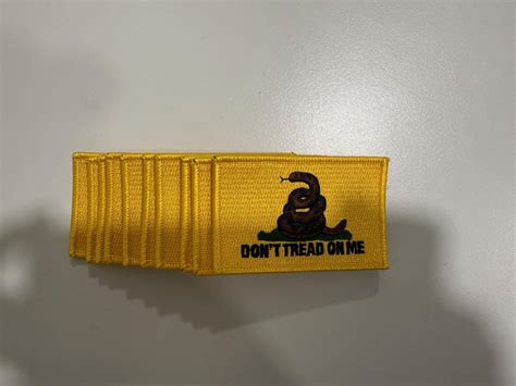 Dtom Dont Tread On Me Embroidered Patch Pack Of 10 Etsy