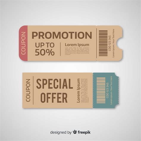 현대 쿠폰 템플릿 개념 프리미엄 벡터
