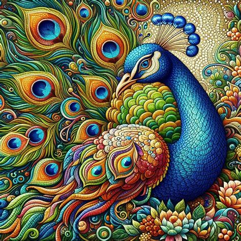 Colourful Peacock Diy Diamond Painting Diamond Painting Painting