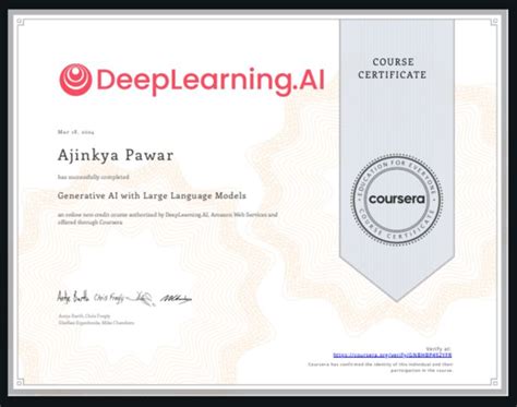 Generativeai Deeplearning Aws Largelanguagemodels Coursera Ai Innovation Ajinkya Pawar