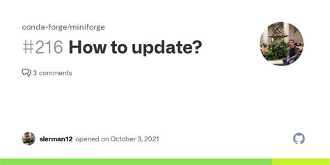 How To Update Issue Conda Forge Miniforge Github