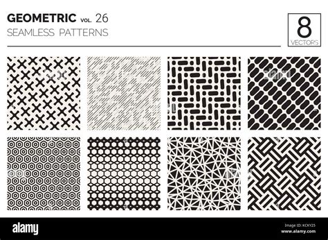 Minimal Geometric Seamless Patterns Set Stock Vector Image And Art Alamy