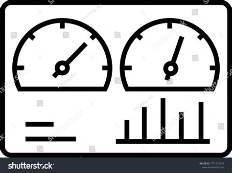 Dashboard Vector Line Iconindicator Icon Vector Stock Vector Royalty Free