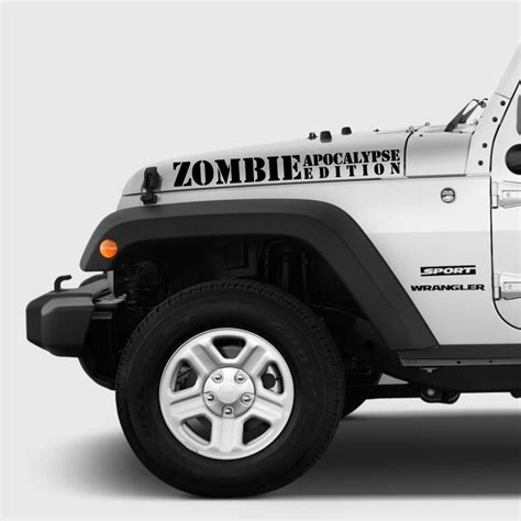 Adhesive Zombie Apocalypse Edition Decal For Jeep Side Hood