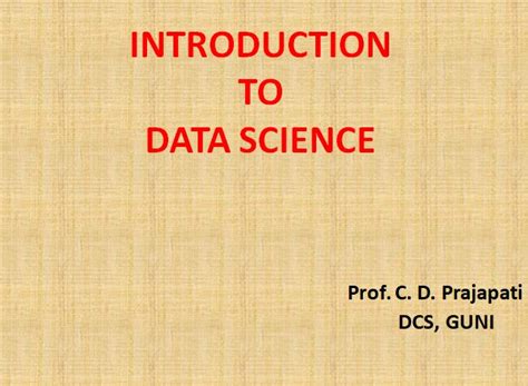 Data Science Introduction To Data Science