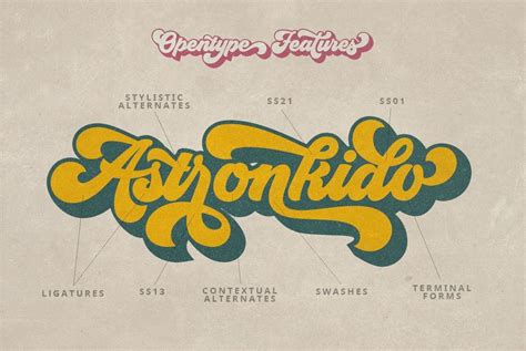 Groovy Retro Font Script Font Bundles