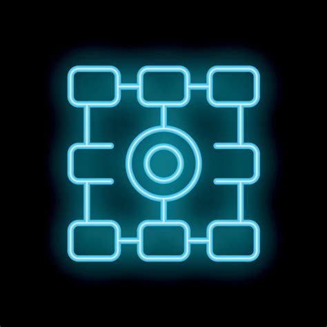 neon blue algorithm icon showing machine learning process 52863641