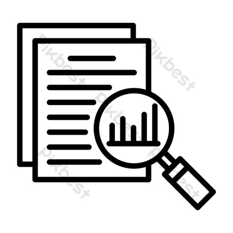 Research Icon Line Vector Png Images Ai Free Download Pikbest