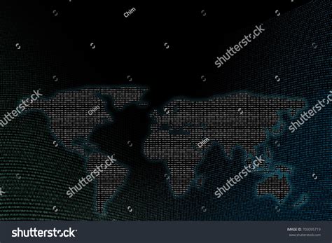 Digital World Map Binary Numbers Background Stock Illustration 705095719 Shutterstock
