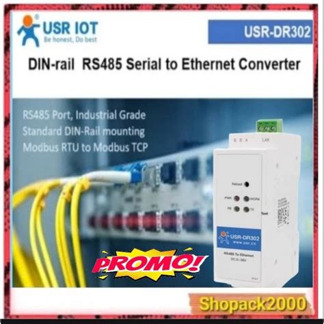 Jual Din Raill Rs485 To Ethernet Converter Modbus Gateway Usr Dr302 Shopee Indonesia