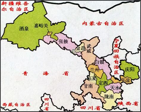 甘肃地图简图 甘肃地图库 地图窝