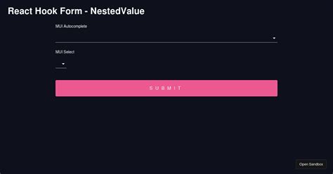 React Hook Form Nestedvalue Forked Codesandbox