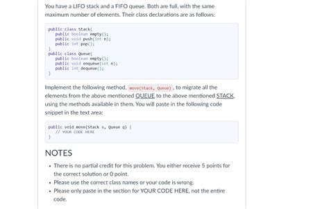 Solved You Have A Lifo Stack And A Fifo Queue Both Are