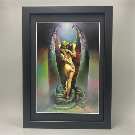 Vampires Kiss Boris Vallejo Framed Vintage Erotic Fantasy Art Mirage Etsy