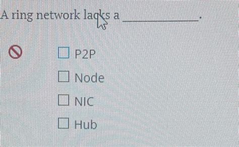 Solved A Ring Network Lagks A P2p Node Nic Hub