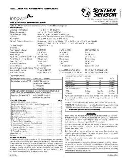 Schéma De Câblage System Sensor D4120
