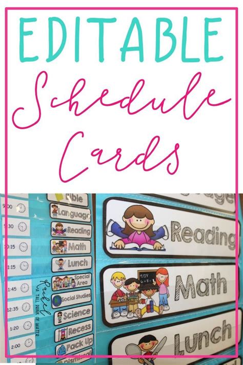 Editable Class Schedule Cards For Daily Classroom Schedule Display Schedule Cards Classroom