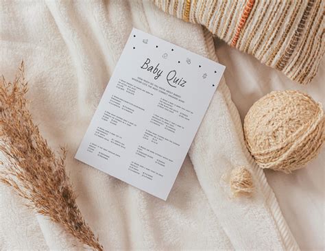 Baby Quiz Game Baby Shower Game Questions Game Baby Trivia Black White Printable Game