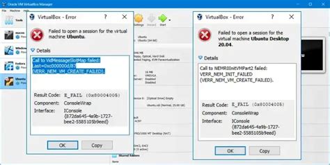 VERR NEM VM CREATE FAILED VirtualBox không khởi động được wellcome