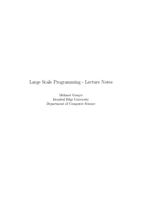 Pdf Large Scale Programming Lecture Notes
