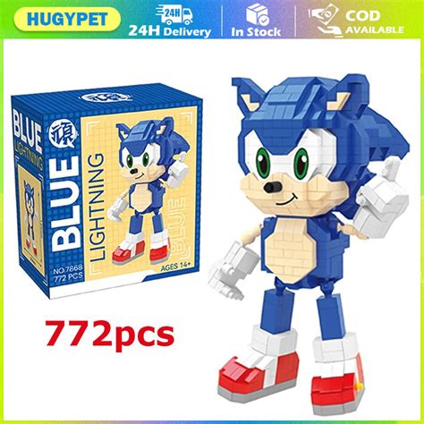 772pcsset Sonic Building Blocks Cartoon Hedgehog Assemble Bricks Model