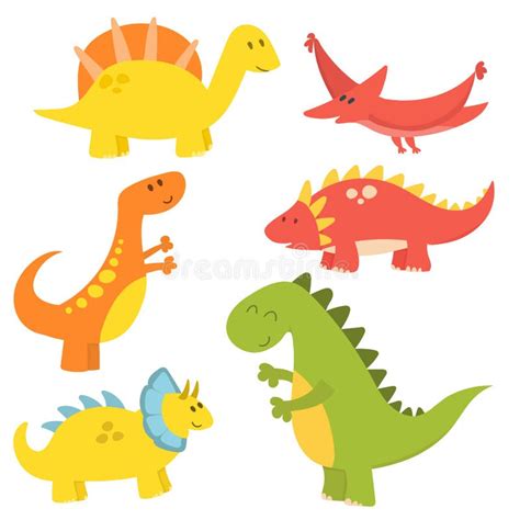 Cartoon Dinosaurs Vector Illustration Monster Silhouette Animal Dino