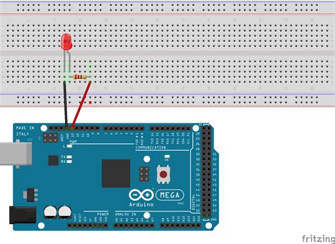 Simple Led Circuit With Arduino Mega R3 Science Math Discovery