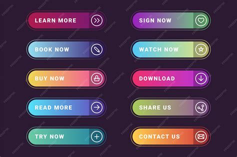 Free Vector Gradient Colored Cta Button Collection