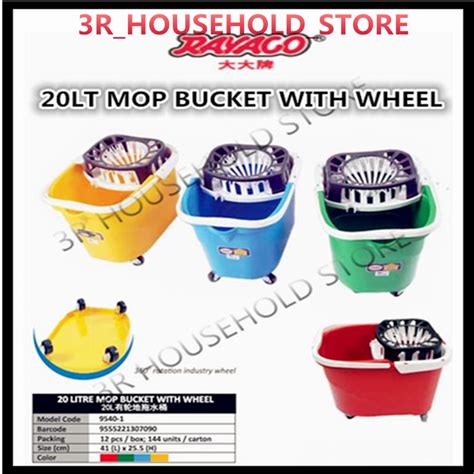 Rayaco Heavy Duty Mop Bucket Mop Pail Bekas Plastik Baldi Tong Mop
