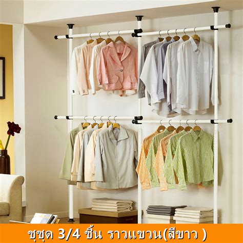 ☉ราวผ้า ราวแขวนเสื้อ ราวแขวน ราวตากผ้า มีล้อ เคลื่อนย้ายสะดวก ประกอบง่าย ราวแขวนผ้าอเนกประสงค์