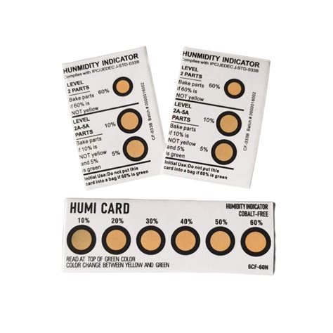 6 Spots 10 60 Cobalt And Halogen Free Humidity Indicator Card Hic Yellow To Green From China