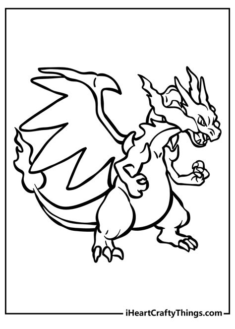 Mega Evolution Charizard Coloring Page