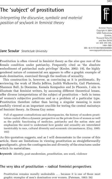 The ‘subject Of Prostitution Interpreting The Discursive Symbolic