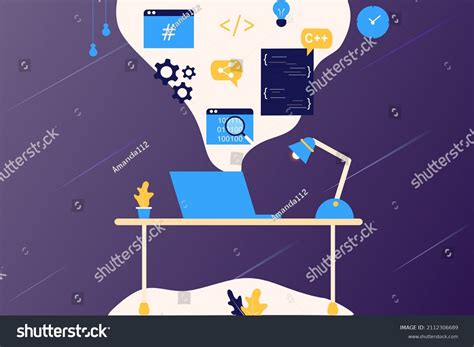 Landing Page Software Development Coding Process Stock Vector Royalty Free 2112306689
