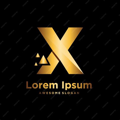 X 문자 로고 럭셔리 그라데이션 디자인 무료 벡터