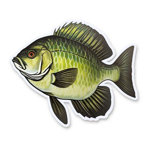 3d Sticker Of Tilapia Full Body On White Isolated Background Stock