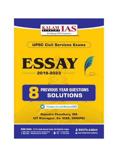 Essay Pyqs Solution Booklet 8 Years 2016 To 2023 Kalam Ias Academy Pdf Woman Gender Equality