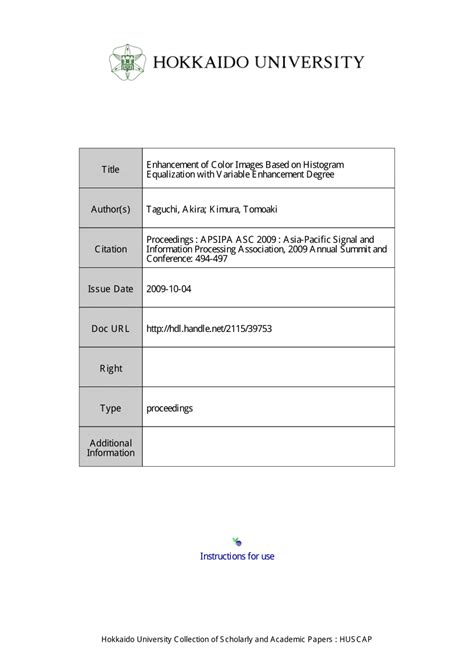 Pdf Enhancement Of Color Images Based On Histogram Equalization With Variable Enhancement Degree