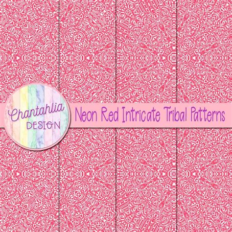 Neon Red Intricate Tribal Patterns
