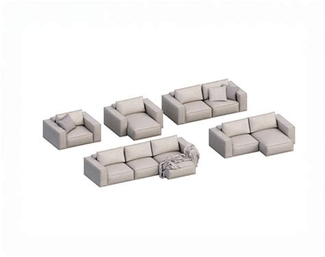 Sofa Modular Textured Revit 2023 Revitimport
