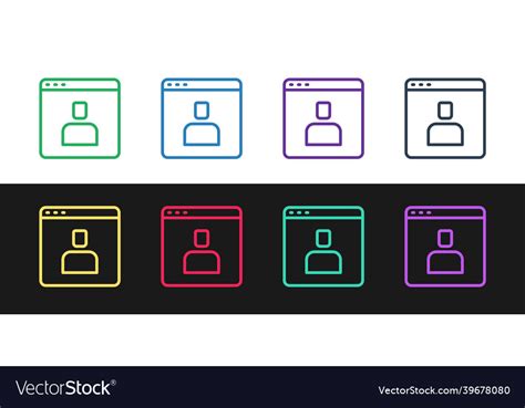 Set Line Create Account Screen Icon Isolated Vector Image